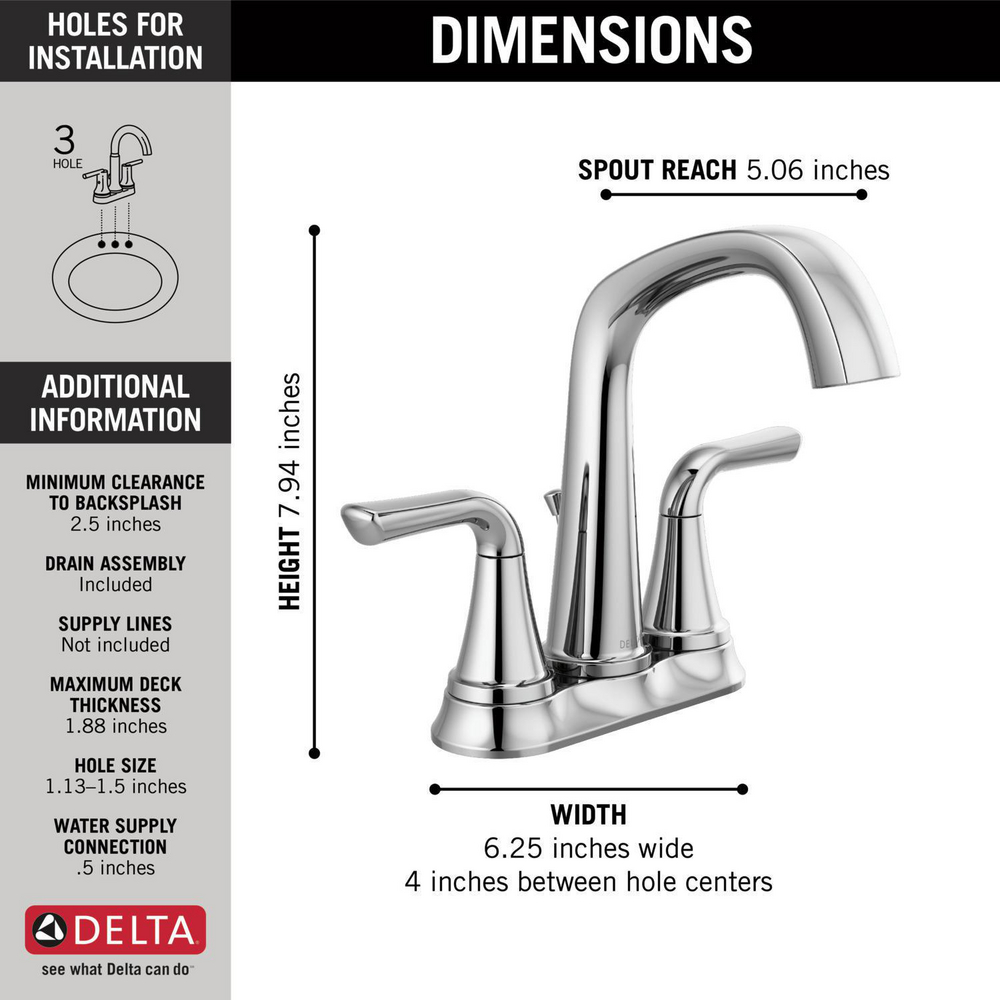 Two Handle Centerset Bathroom Faucet 25890LF | Delta Faucet