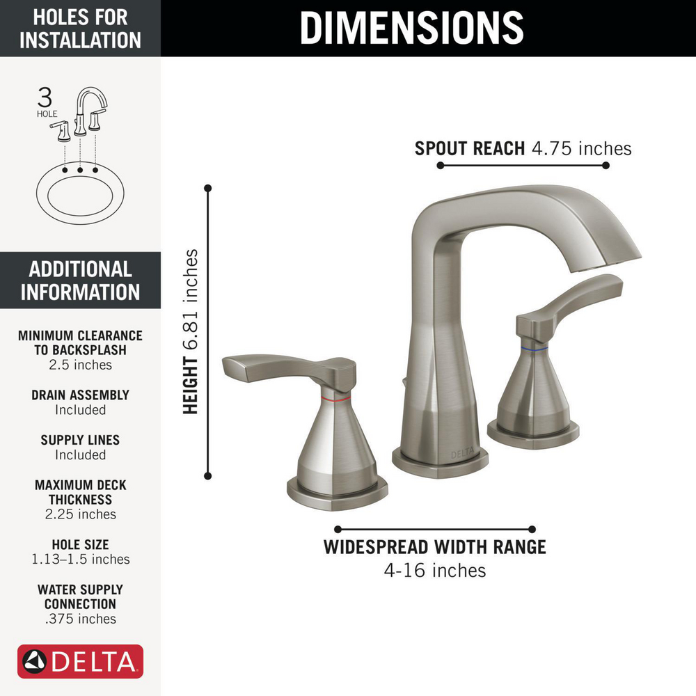 Widespread Faucet 35776-SS-PR-MPU-DST | Delta Faucet