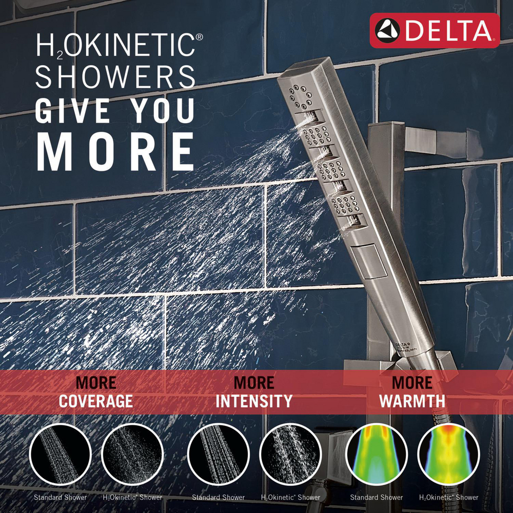 H2Okinetic Hand Shower 1.75 GPM w/Slide Bar 4S 51140-SS-PR | Delta Faucet