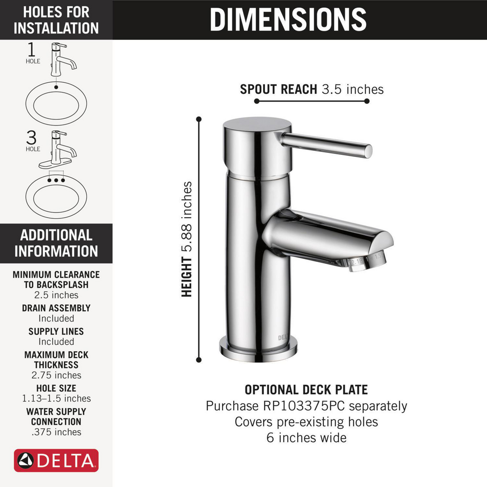 Single Handle Project-Pack Bathroom Faucet 559LF-PP | Delta Faucet