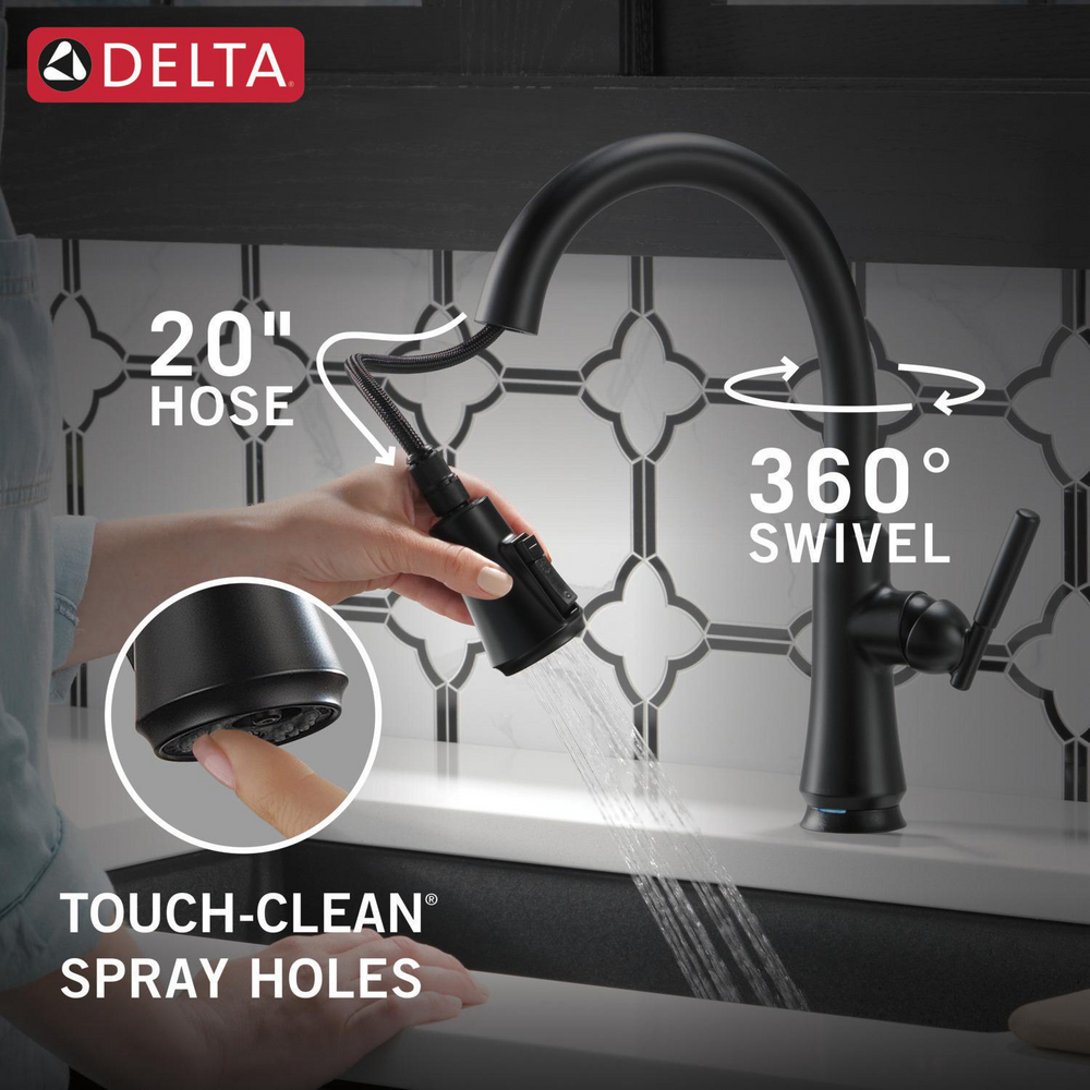 Single Handle Pull-Down Touch and ShieldSpray 9179T-BL-DST | Delta Faucet