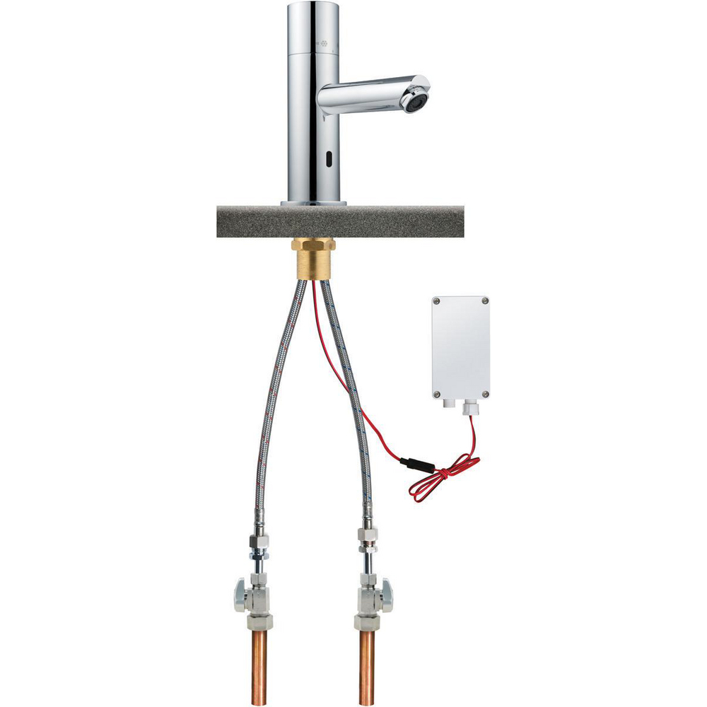 Electronic Thermostatic Metering Lavatory Faucet with Mixer - Battery ...