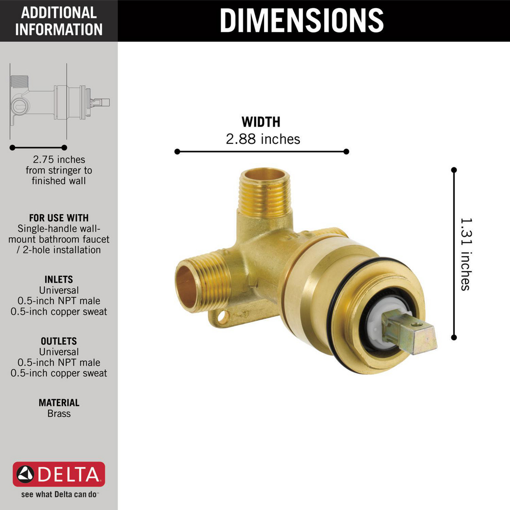 Single Handle Wall Mount Rough R3510-WL | Delta Faucet