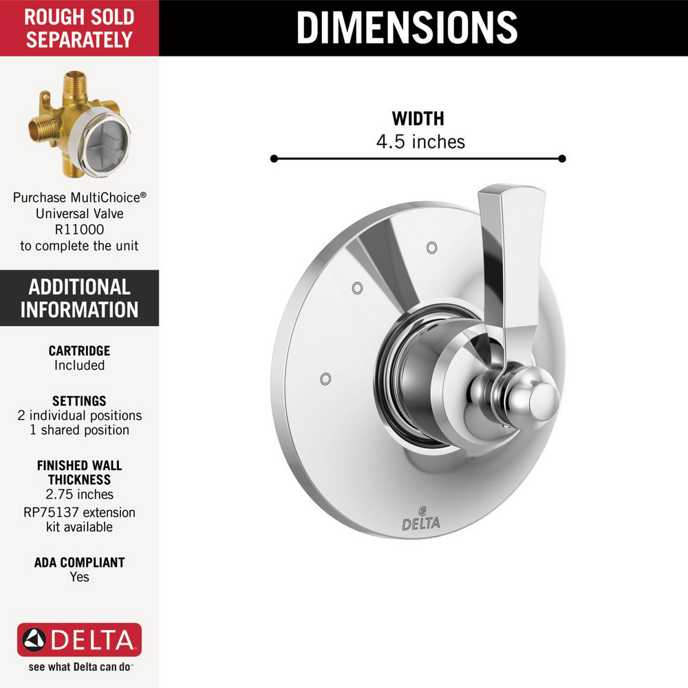 3 Setting Diverter Trim T11856 | Delta Faucet