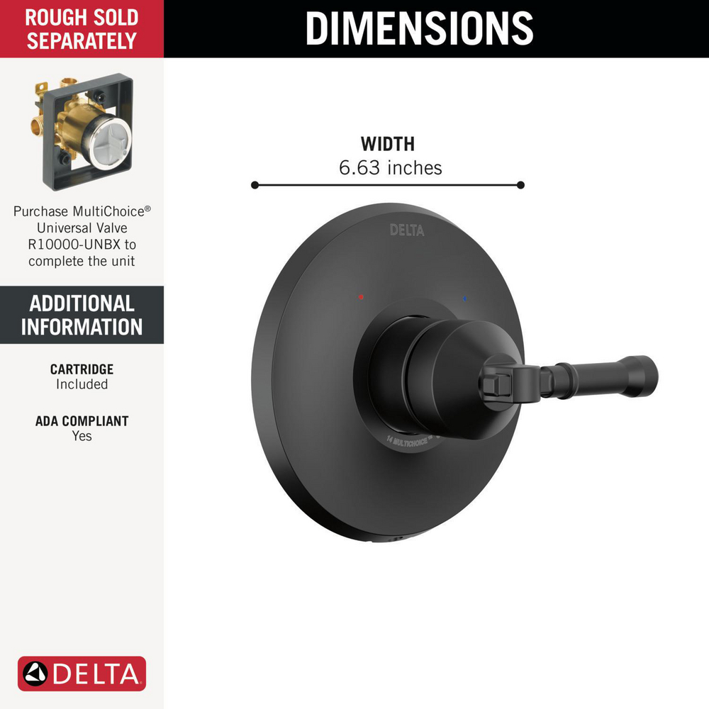 14 Series Valve Only Trim T14084-BL | Delta Faucet