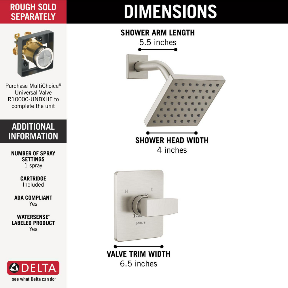 Monitor 14 Series Shower Trim T14267-SS-PP | Delta Faucet
