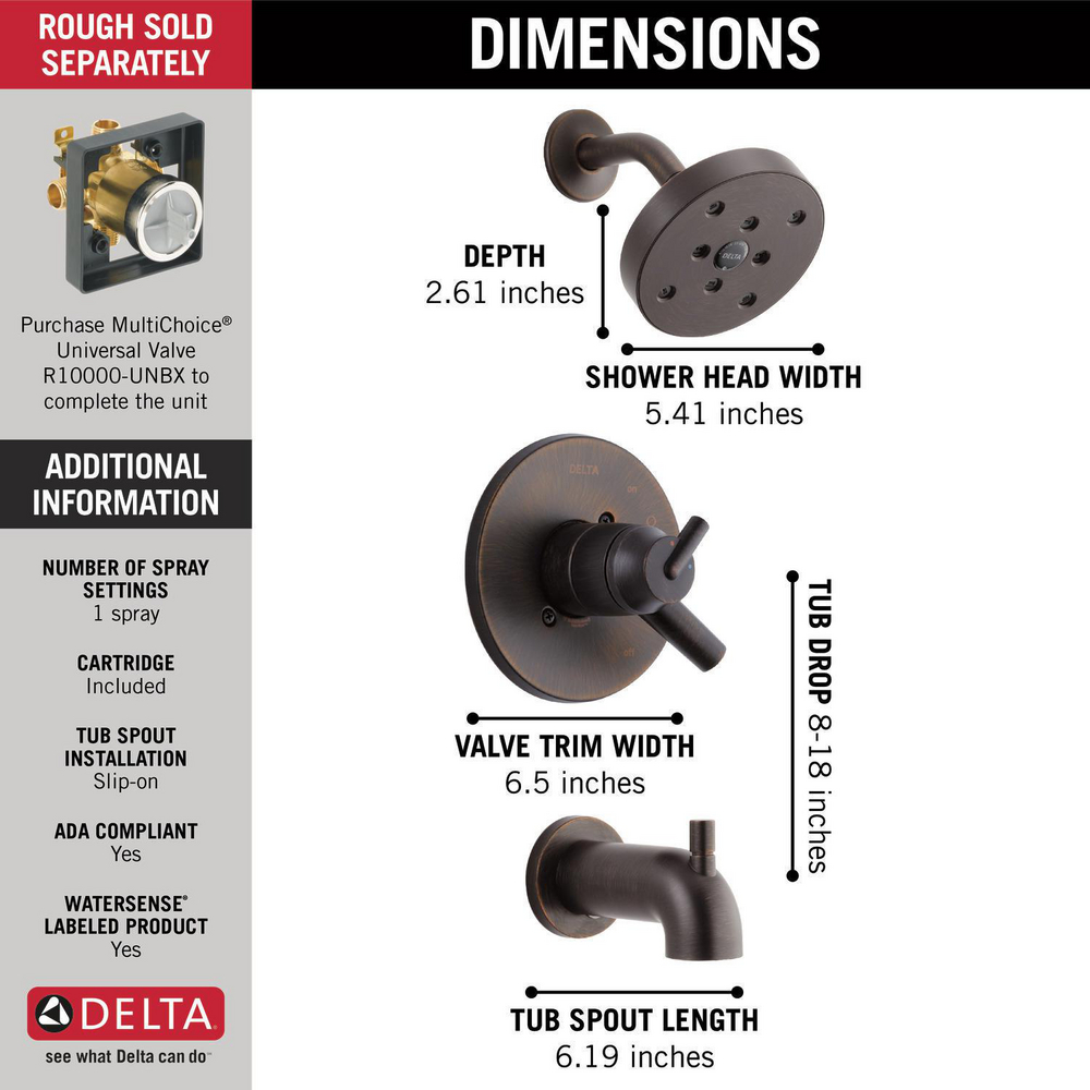 17 Series MC Tub/Shower Trim T17459-RB | Delta Faucet