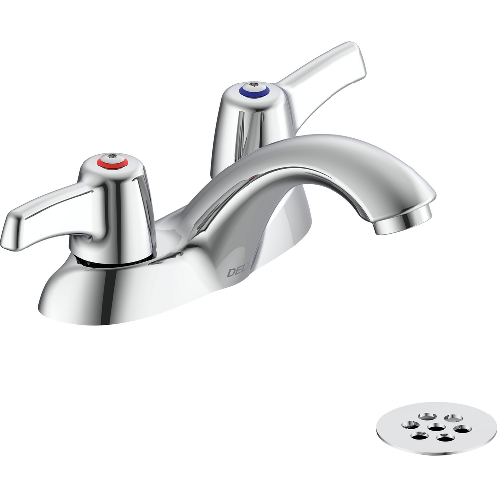 Two-Handle Centerset Lavatory Faucet with Offset Grid Strainer 21C453 ...