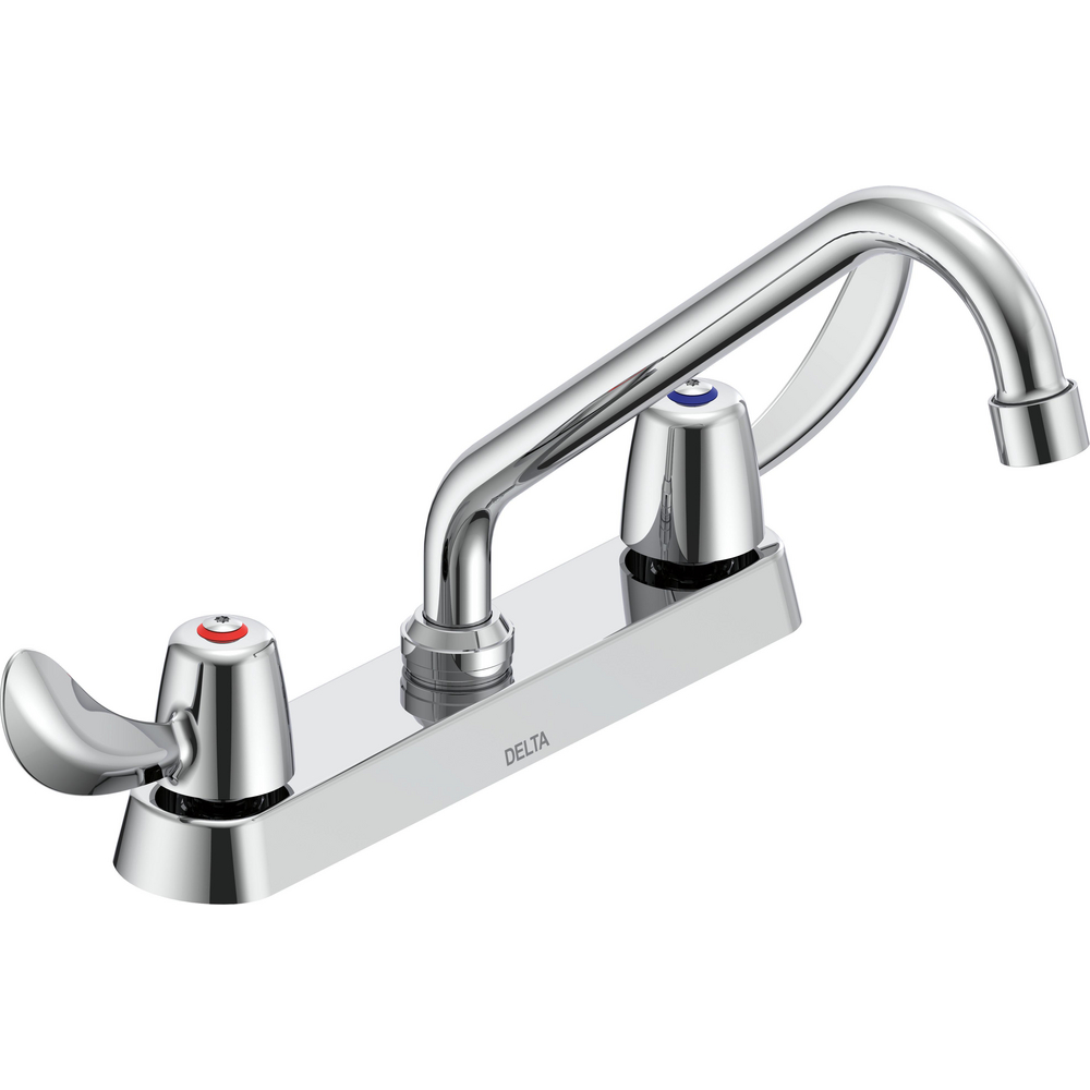 Two-Handle Deck-Mount Sink Faucet with Swing Spout 26C3222 | Delta Faucet