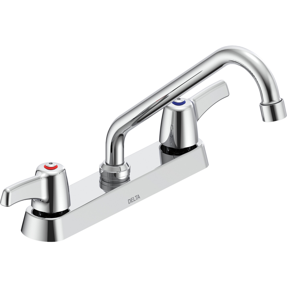 Two-Handle Deck-Mount Sink Faucet with Swing Spout 26C3253 | Delta Faucet