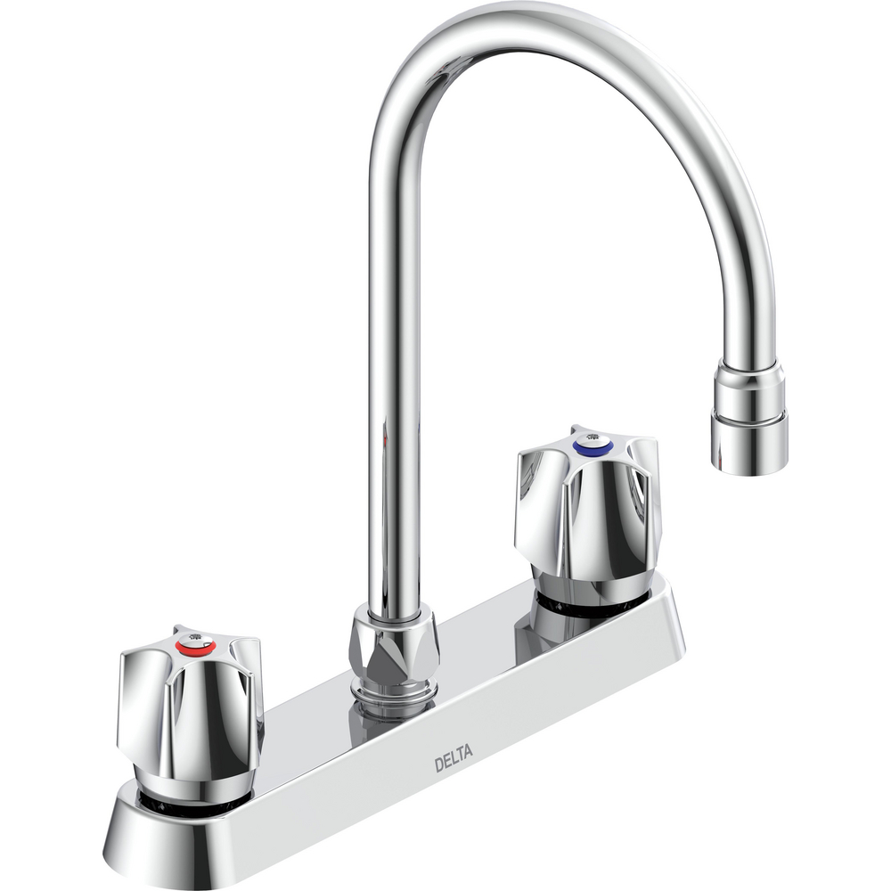 Two-Handle Deck-Mount Sink Faucet with Gooseneck Spout 26C3931 | Delta ...