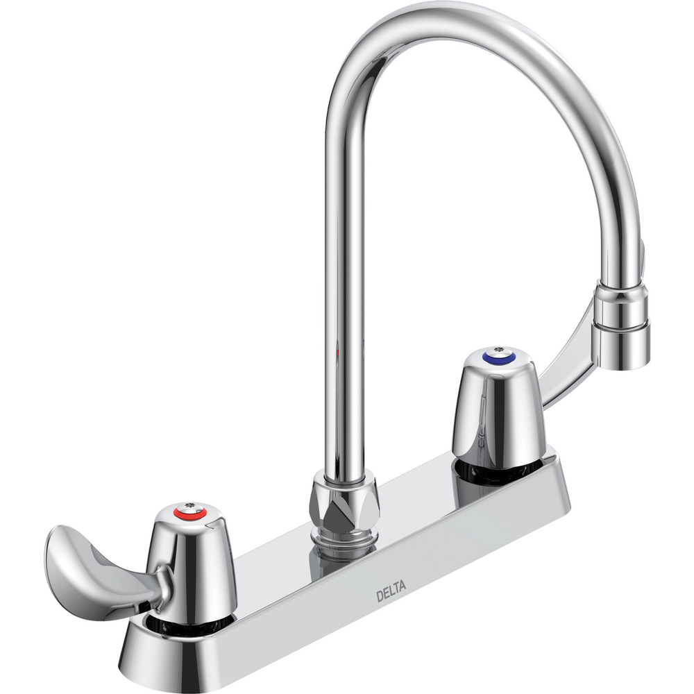 Two-Handle Deck-Mount Sink Faucet with Gooseneck Spout 26C3932 | Delta ...
