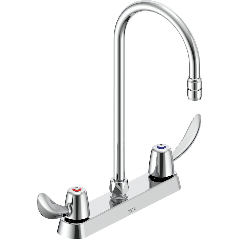 Two-Handle Deck-Mount Sink Faucet with Gooseneck Spout 26C3942-R6 ...