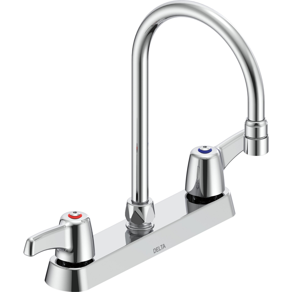 Two-Handle Deck-Mount Sink Faucet with Gooseneck Spout 26C3943 | Delta ...