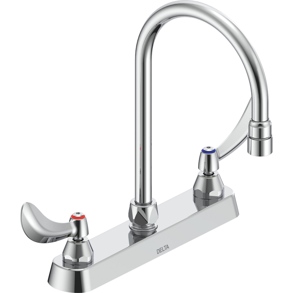Two-Handle Deck-Mount Sink Faucet with Gooseneck Spout 26C3944 | Delta ...