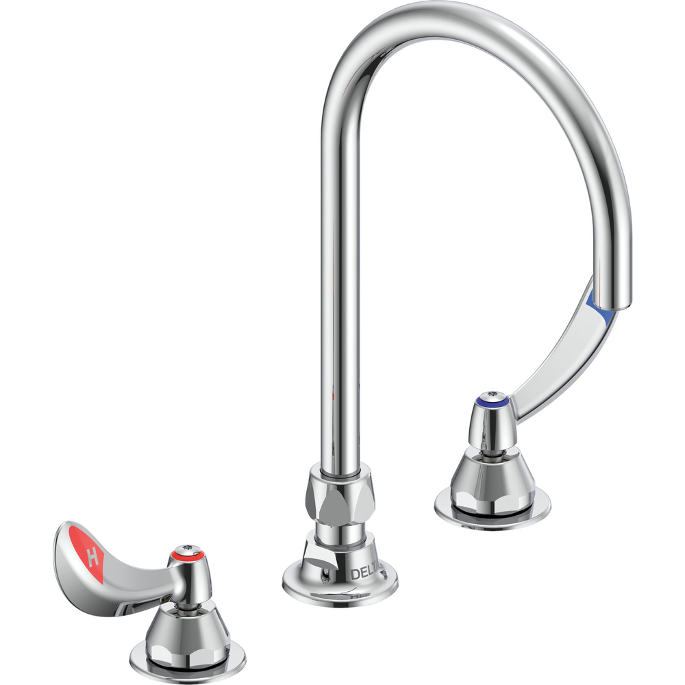 Two-Handle Deck-Mount Sink Faucet with Gooseneck Spout 27C2974-TI ...