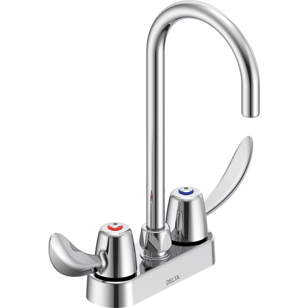 Two-Handle Centerset Deck-Mount Sink Faucet with Gooseneck Spout ...