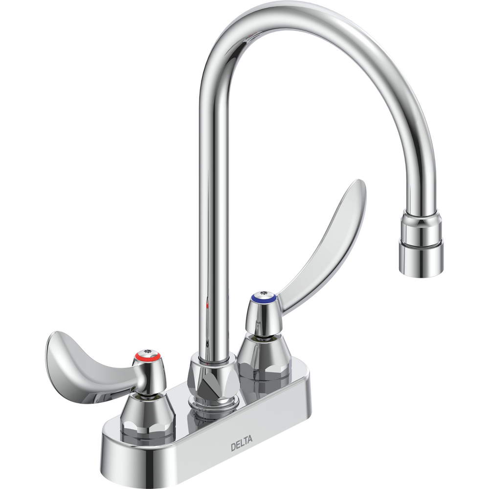 Two-Handle Centerset Deck-Mount Sink Faucet with Limited Swing ...