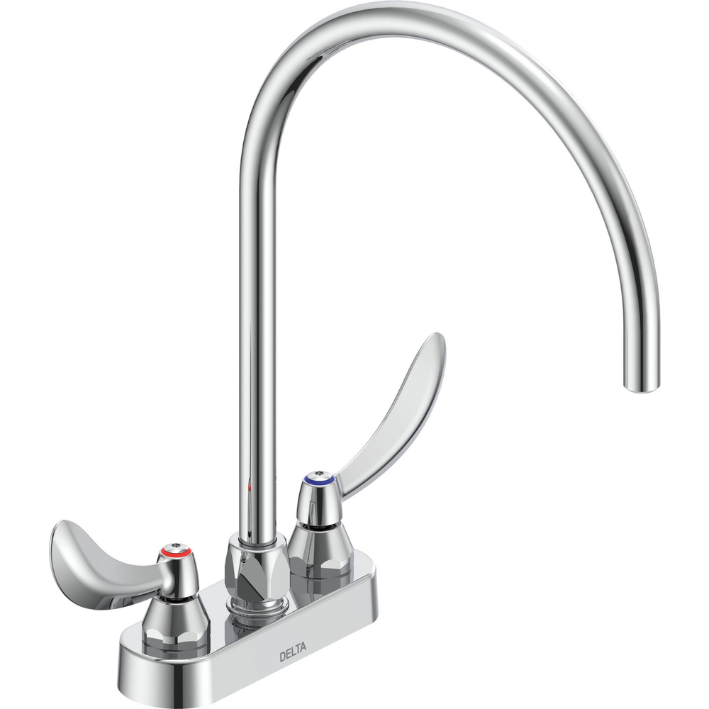 Two-Handle Centerset Deck-Mount Sink Faucet with Gooseneck Spout ...