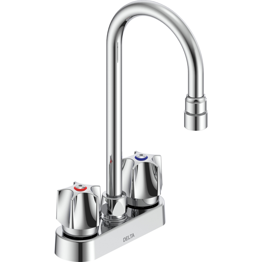 Two-Handle Deck-Mount Sink Faucet with Gooseneck Spout 27T4851 | Delta ...