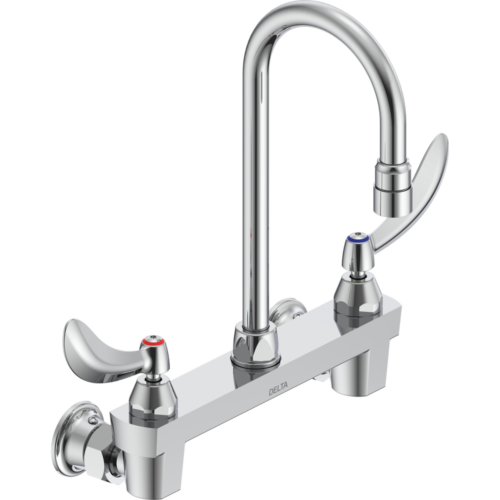 Two-Handle Wall-mount Sink Faucet with Gooseneck Spout 28C4934-R2 ...